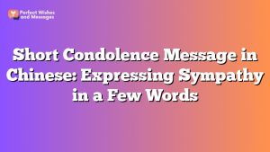 Short Condolence Message in Chinese: Expressing Sympathy in a Few Words ...